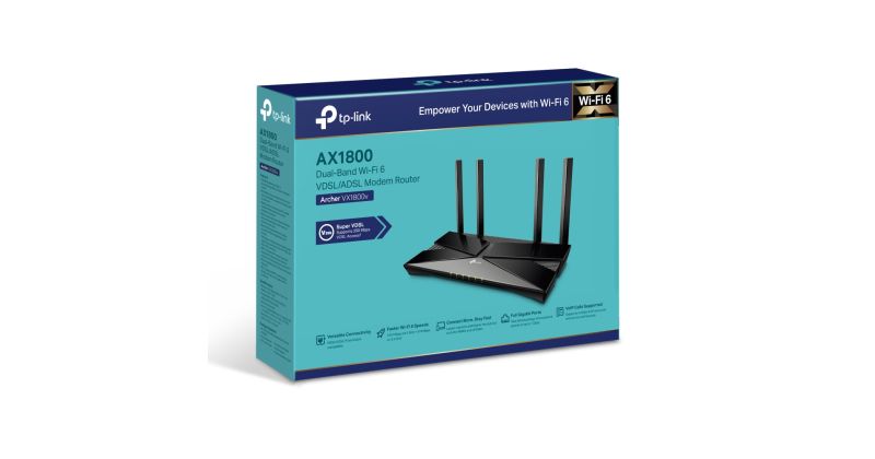 Tp-Link ARCHER VX1800V AX1800 WIFI 6 VDSL/ADSL MODEM ROUTER | Harcialem.com